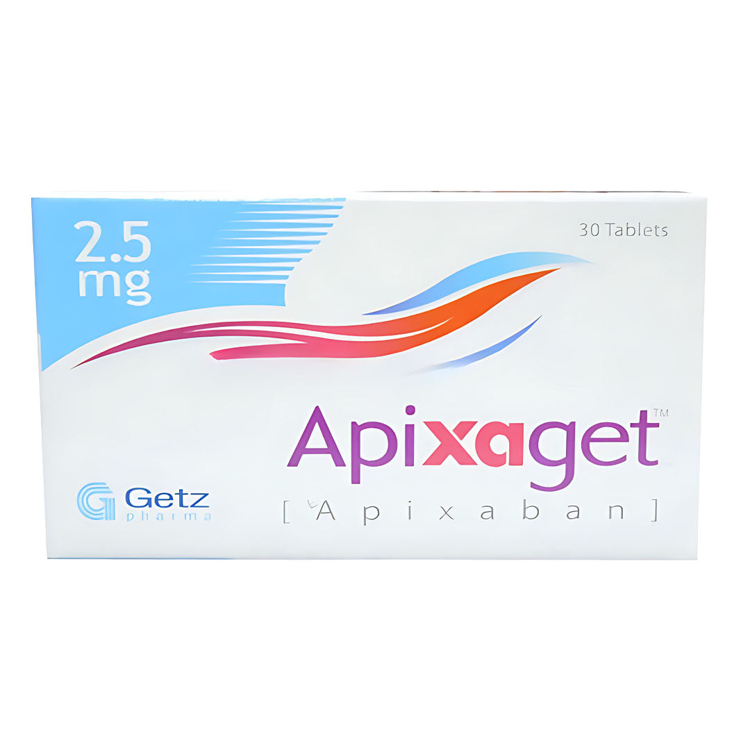 Apixaget (Apixaban) 2.5mg, 30 Ct by Getz Pharma Online in Pakistan ...
