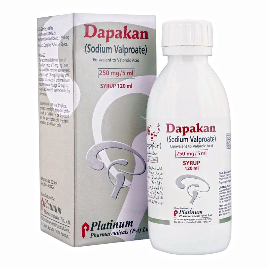 Dapakan (Sodium Valproate) 250mg/5ml Syrup, 120 ml By Platinum Pharma ...