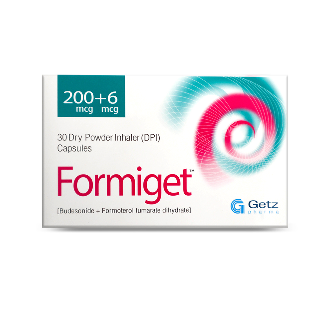 Formiget (Budesonide+Formoterol) 200mcg+6mcg, 30 Ct by Getz Pharma ...