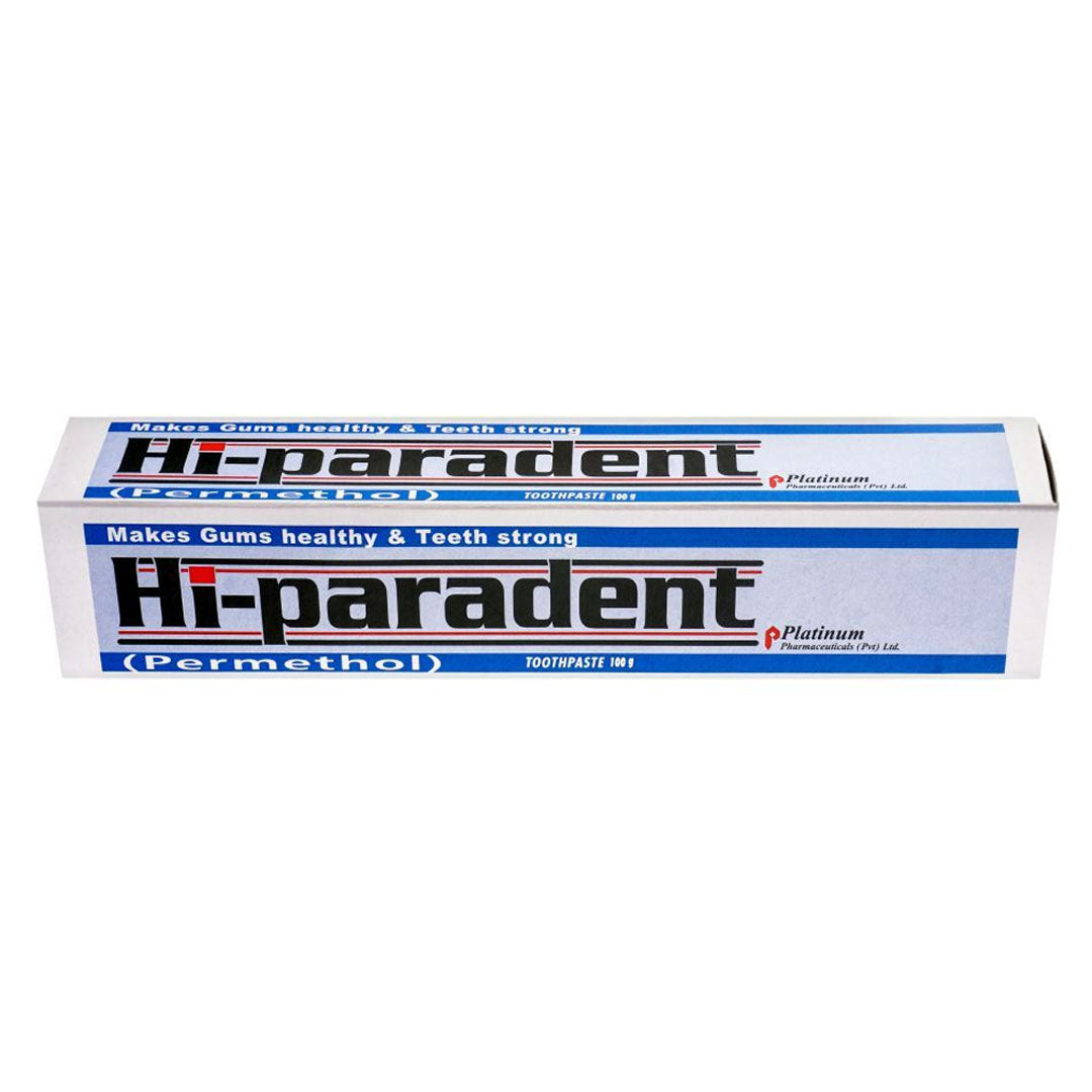 Hi-Paradent (Permenthol) Medicated Toothpaste, 100 g By Platinum Pharma ...