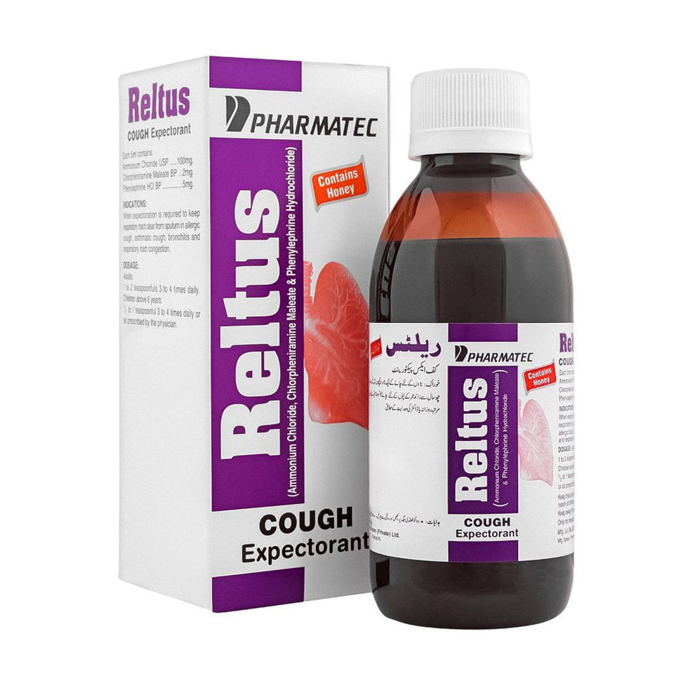 Buy Pharmatec Reltus Expectorant Cough Syrup, 120ml Online in Pakistan | My Vitamin Store ...