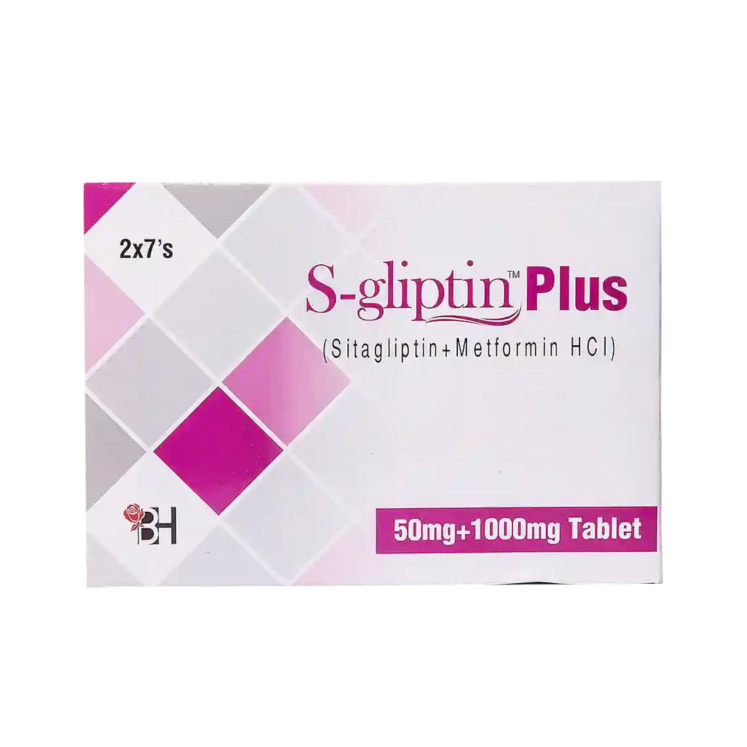 Buy Barrett Hodgson S-Gliptin Plus 50/1000mg Tablets, 14 Ct Online in ...