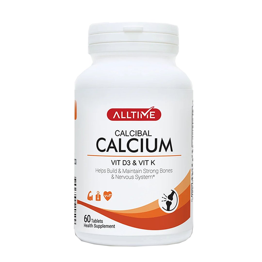 Buy AllTime Calcibal (Calcium with Vitamin D3 & K), 60 Ct Online in ...