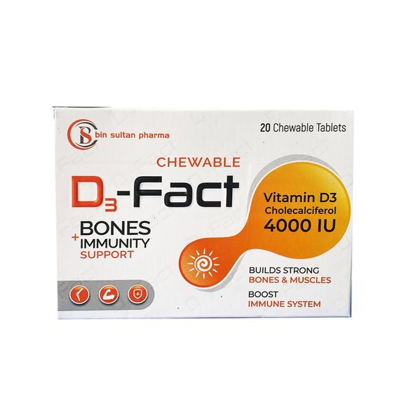 Buy D3-Fact Chewable Vitamin D3 4000 IU, 20 Ct Online in Pakistan | My ...