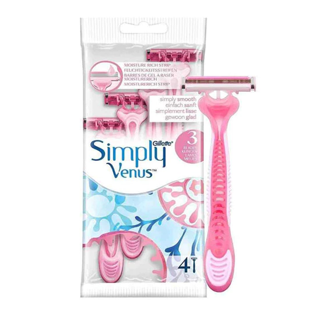 Buy Gillette Simply Venus 3 Blades Women Disposable Razor, 4 Ct Online ...