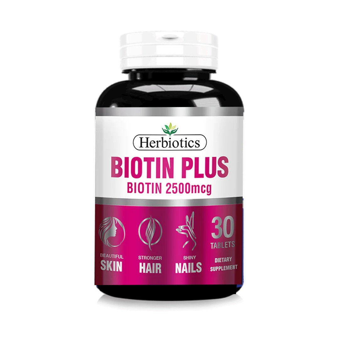 Buy Herbiotics Biotin Plus 2500mcg, 30 Ct for Hair, Skin & Nails online ...
