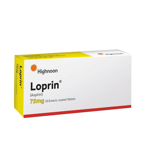 Loprin (Aspirin) 75mg, 30 Ct by Highnoon for Angina & Chest Pain Online ...