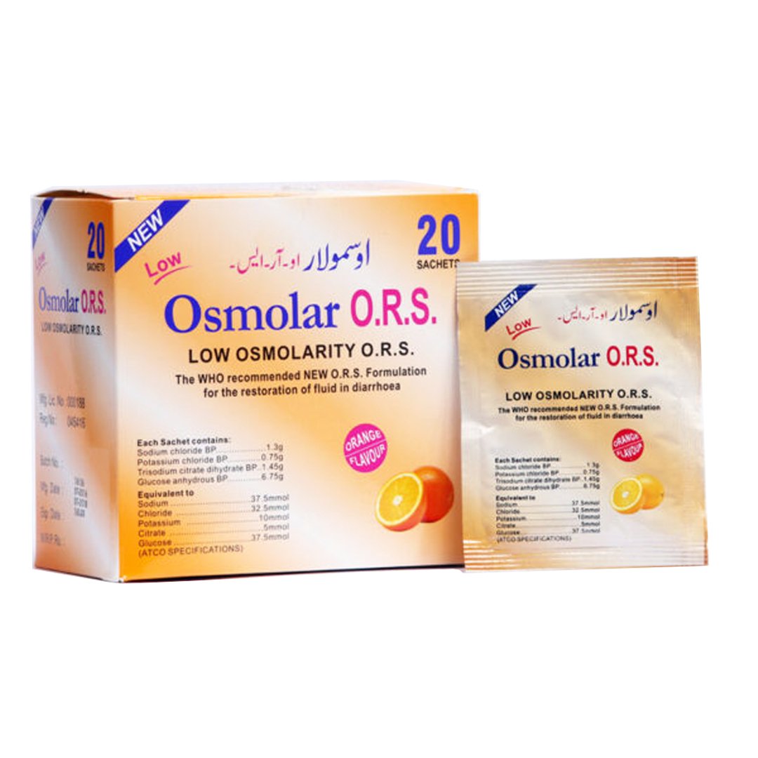 Buy ATCO Osmolar O.R.S. Orange Sachet, 20 Ct Online in Pakistan | My ...
