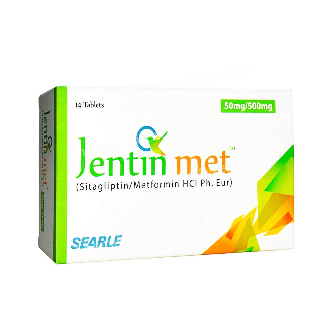 Jentin Met (Sitagliptin/Metformin) 50mg/500mg by Searle for Type 2 ...