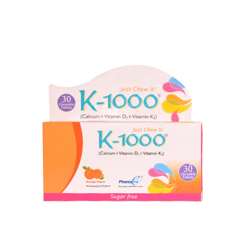 Buy PharmEvo K-1000 Tablets (Orange), 30 Ct for Stronger Bones Online ...